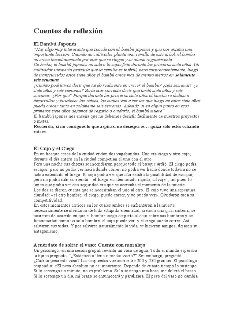 Cuentos De Reflexión Pdf