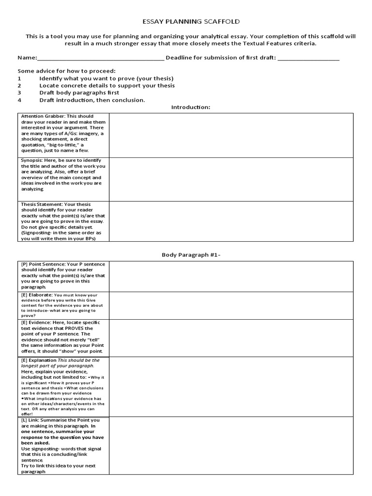 Analytical Essay Scaffold | PDF