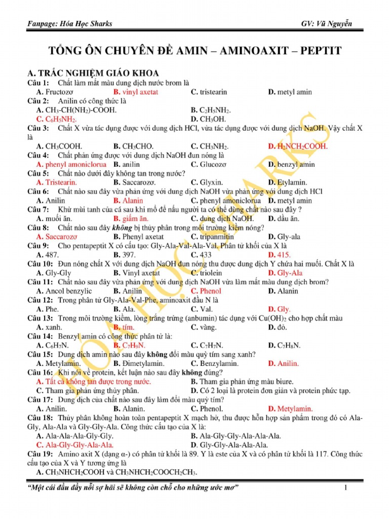 Đa Amin - Aminoaxit - Peptit | PDF