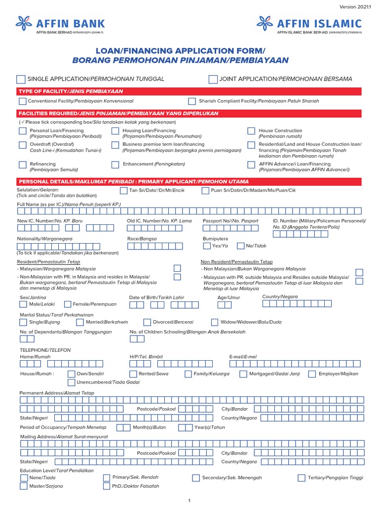 Loan Application Form 28102021-1 | PDF