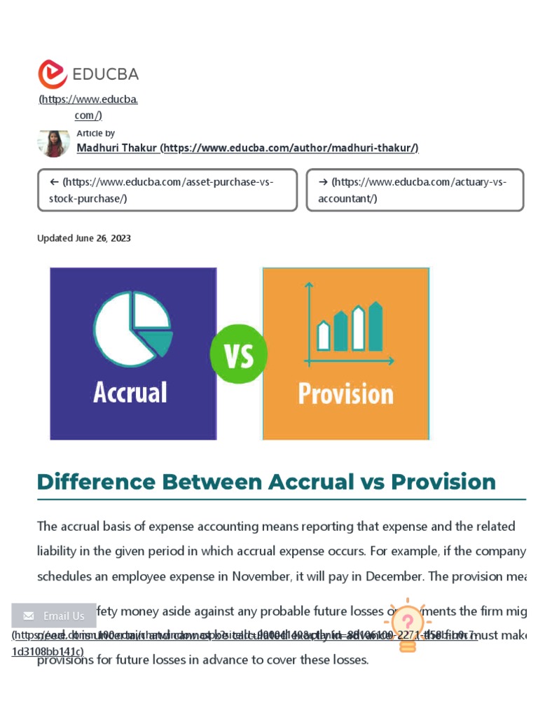 Accrual Vs Provision - Top 4 Best Differences (With Infographics) | PDF ...
