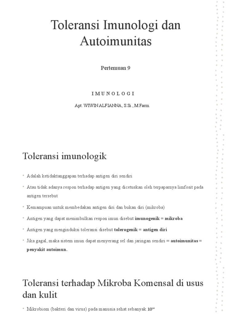 Toleransi Imunologi Dan Autoimunitas | PDF