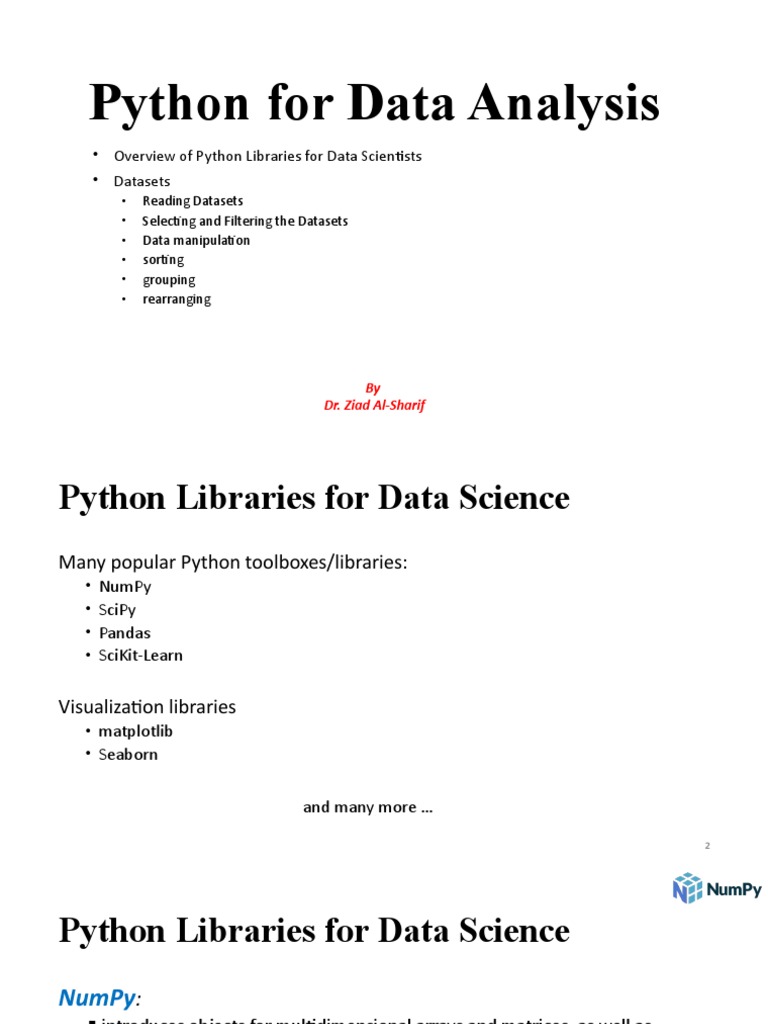 01-Python-for-Data-Analysis-(Ziad) | PDF