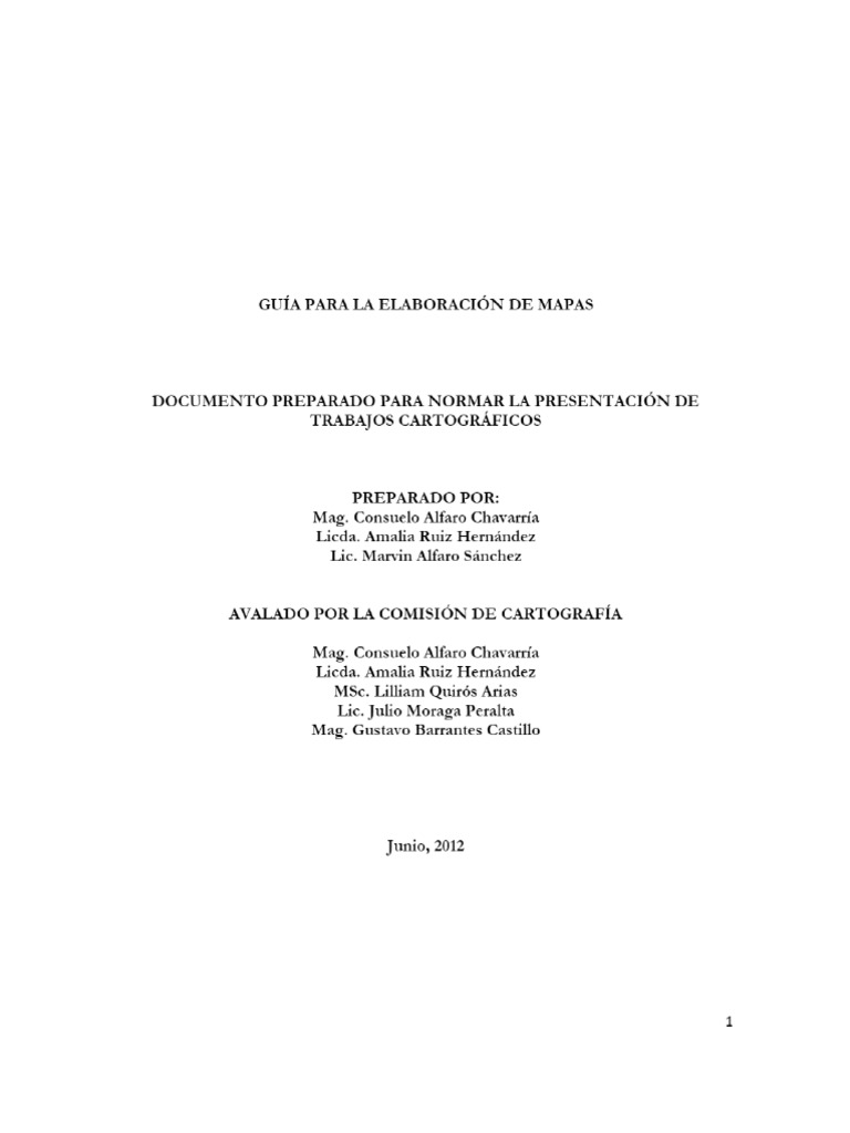 GUÍA PARA LA ELABORACIÓN DE MAPAS DOCUMENTO PREPARADO PARA NORMAR LA ...