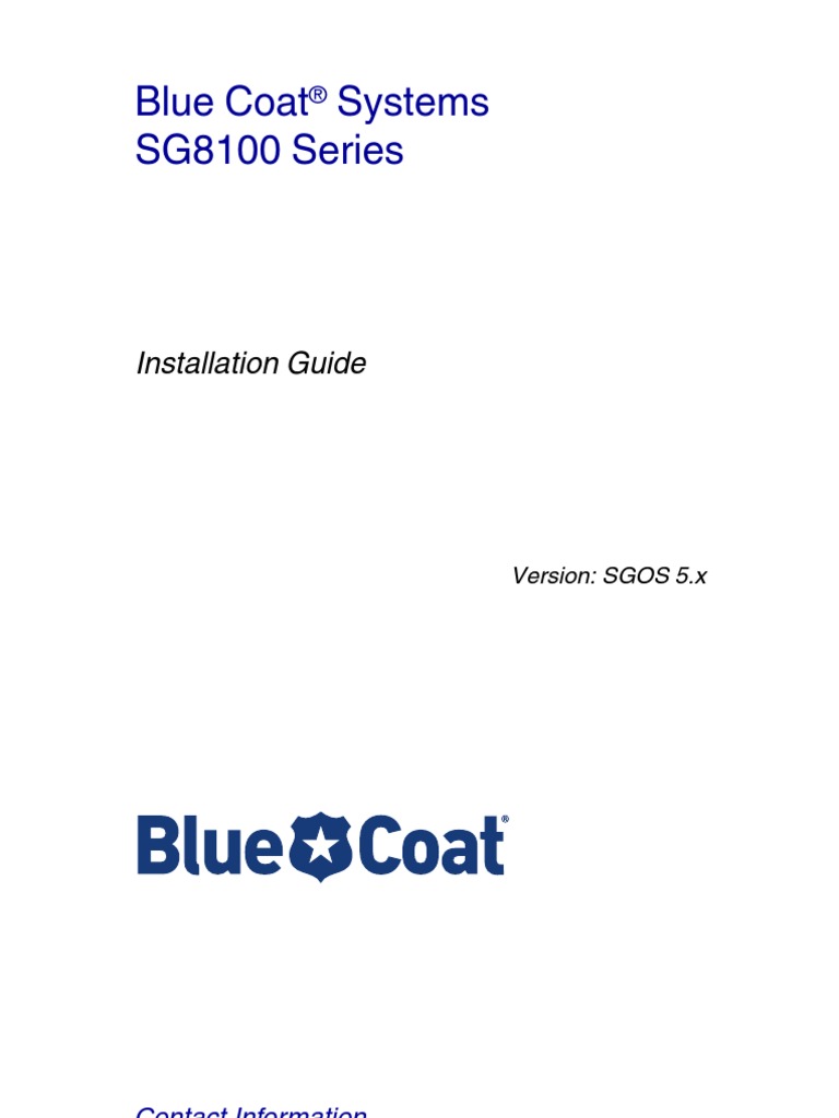 SG8100 Install Guide | PDF | Command Line Interface | Proxy Server