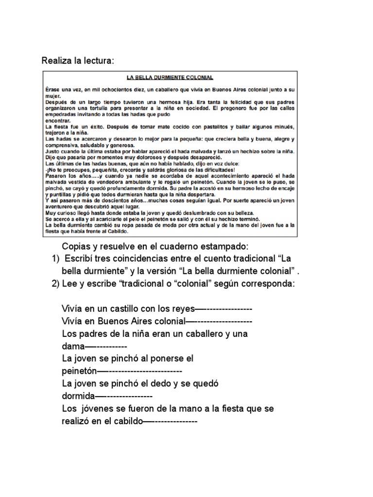 La Bella Durmiente Colonial | PDF