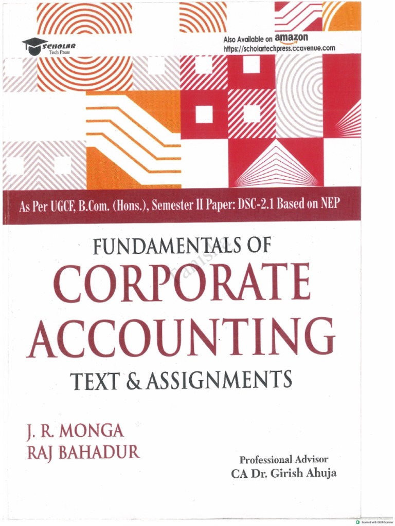 Corporate Accounting by JR MONGA | PDF