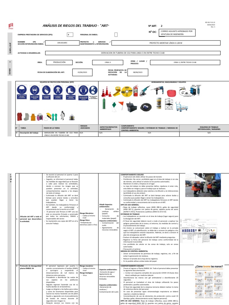 Art 2 Derivacion en Tuberia de Co2 para Linea 5 en Entre Techo c3-80 ...