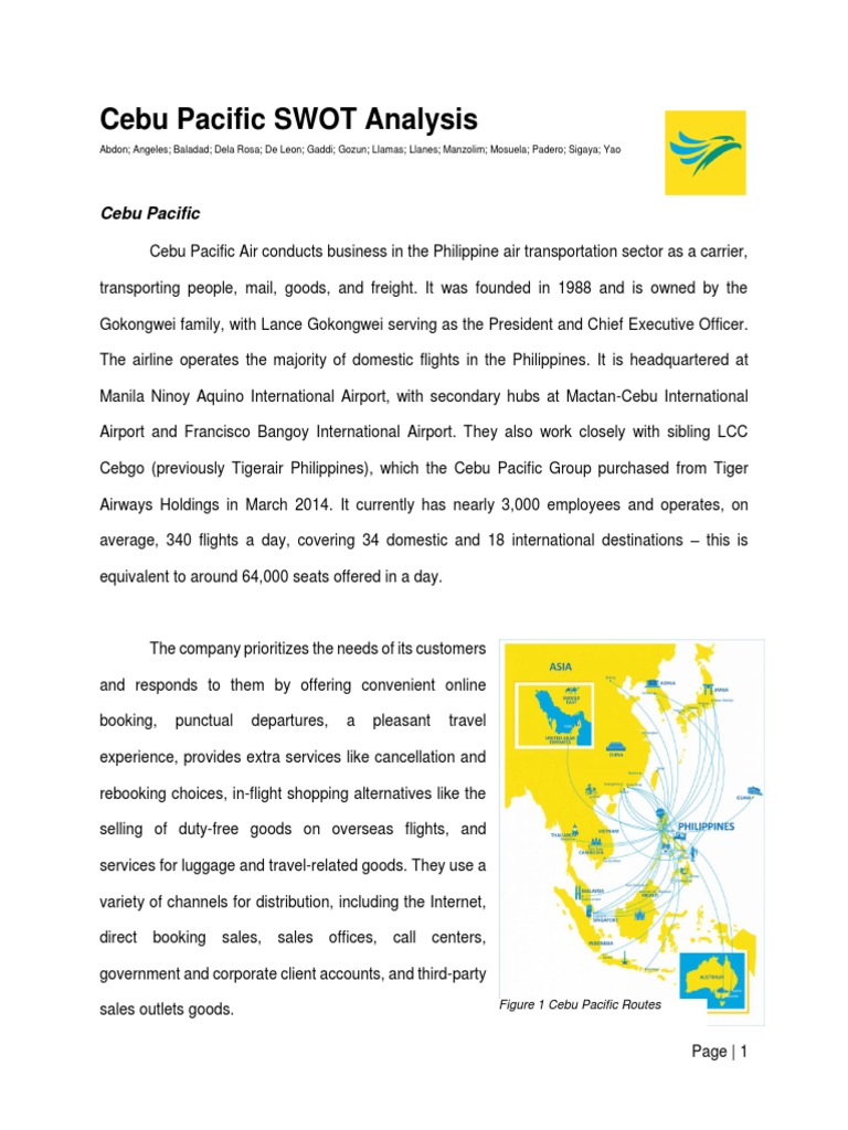 Cebu Pacific SWOT Analysis Paper - AOM3A | PDF