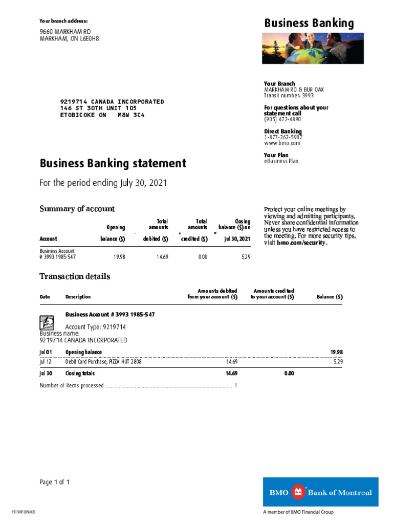 Banking Statement | PDF