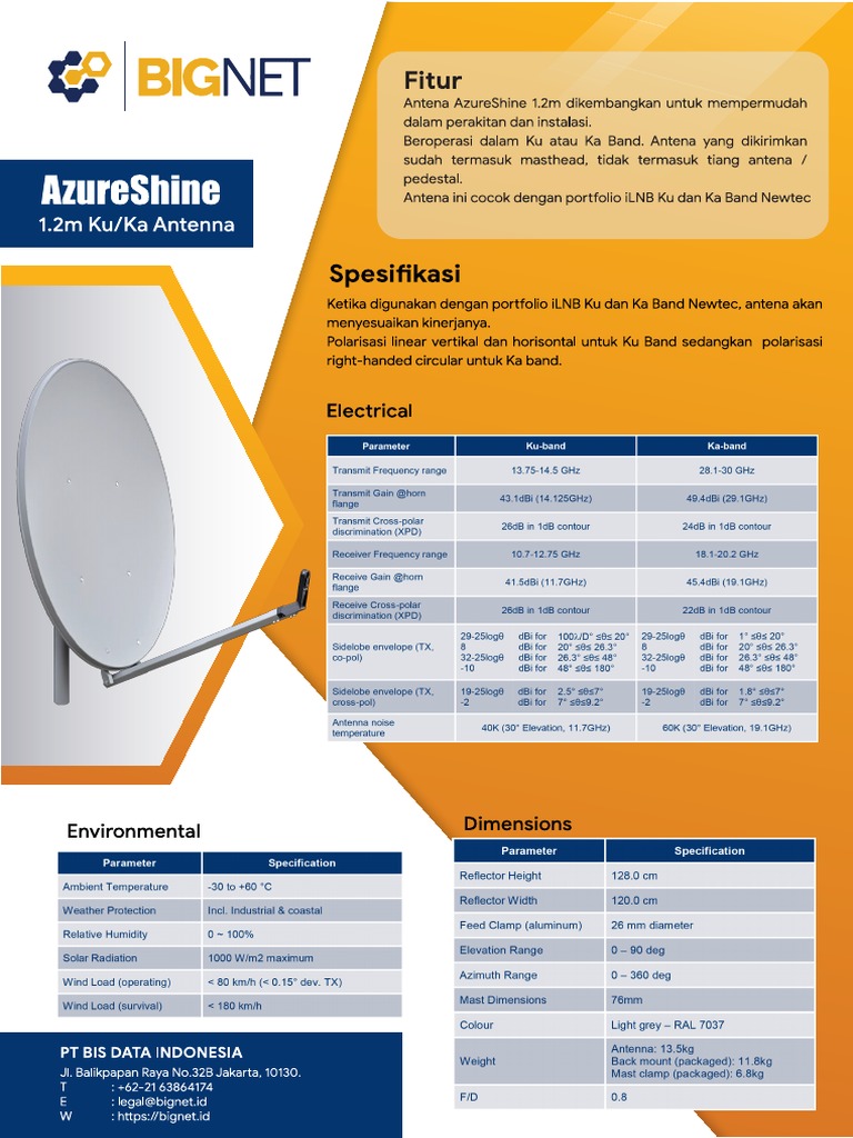 1.a. Antenna 1,2m AzureShine ANT2035 | PDF