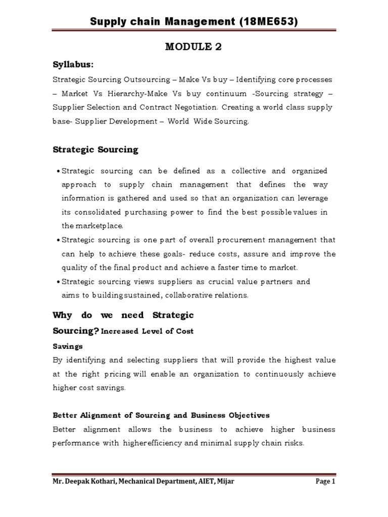 SCM Module 2 Notes | PDF