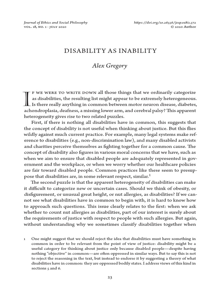 Disability As Inability | PDF