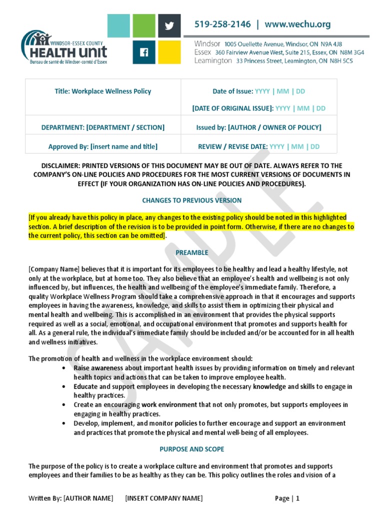 Cdip Planning Workplacepolicy Comprehensiveworkplacewellness | PDF