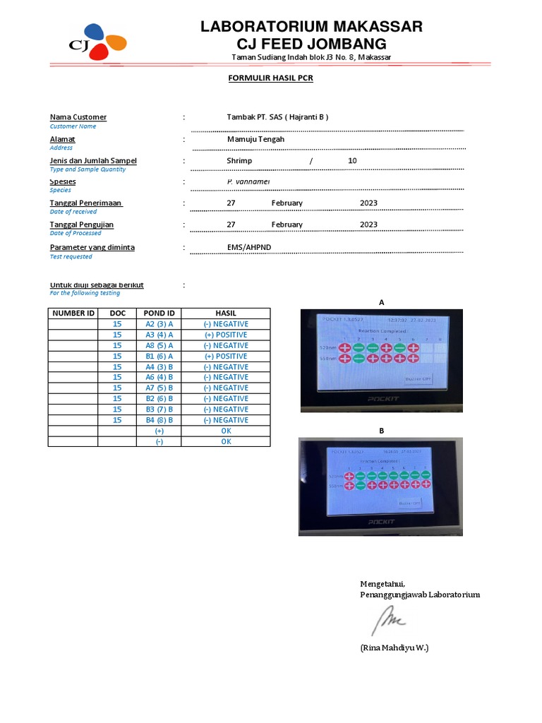 FHPCR Tambak Pt. Sas - Ahpnd (Shrimp) | PDF