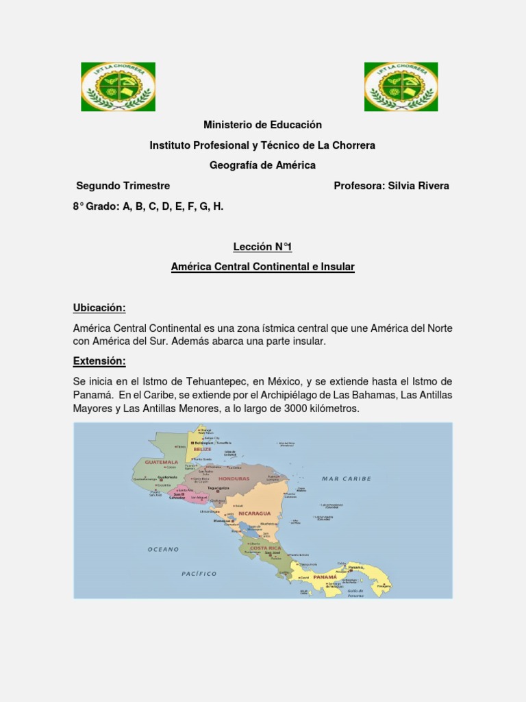 Geografía de América Central y Antillas | PDF