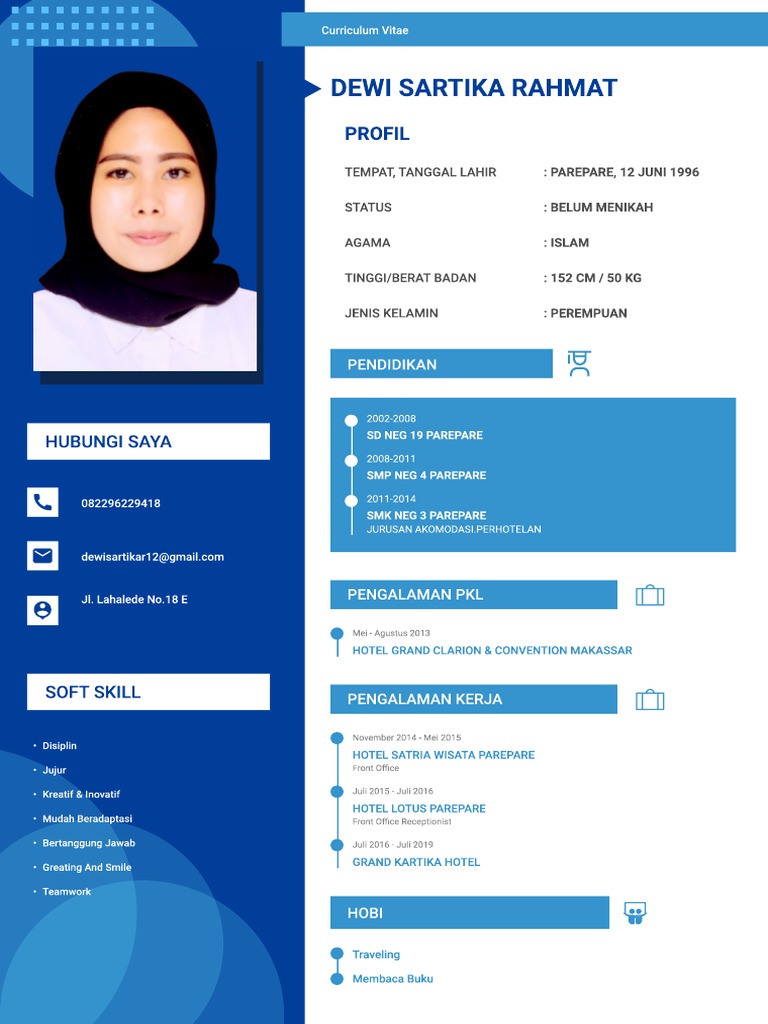 CV FILE PDF - Dewi Sartika Rahmat | PDF