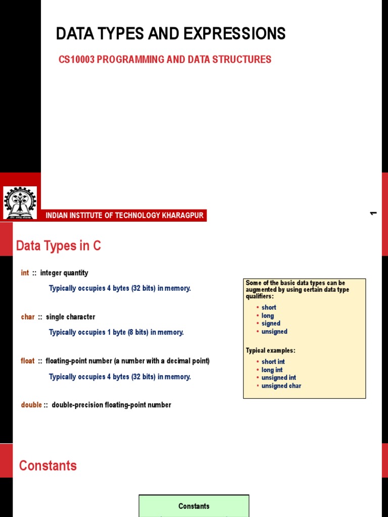 Data Types Expressions C | PDF