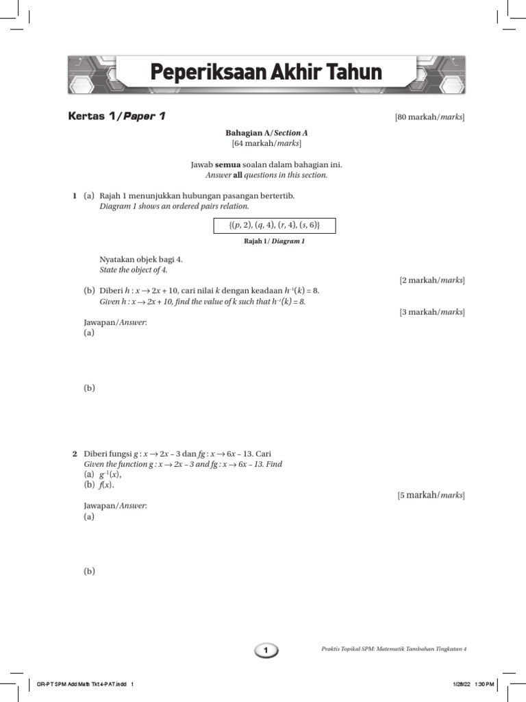 PAT Addmath F4 | PDF