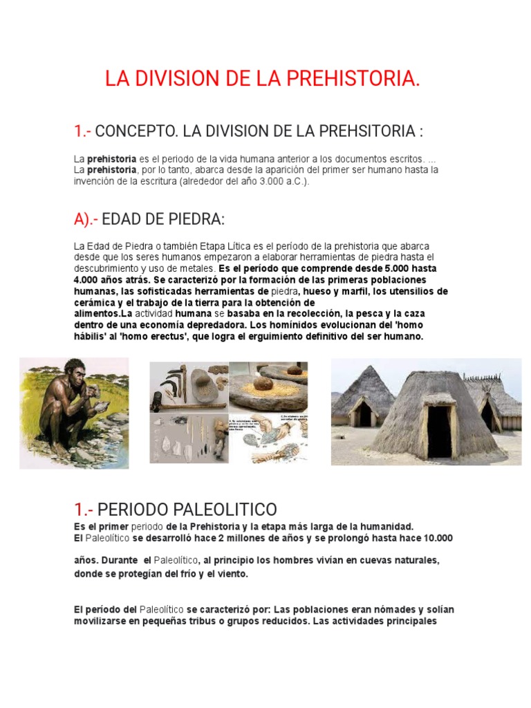División de la Prehistoria Humana | PDF | Ciencias sociales