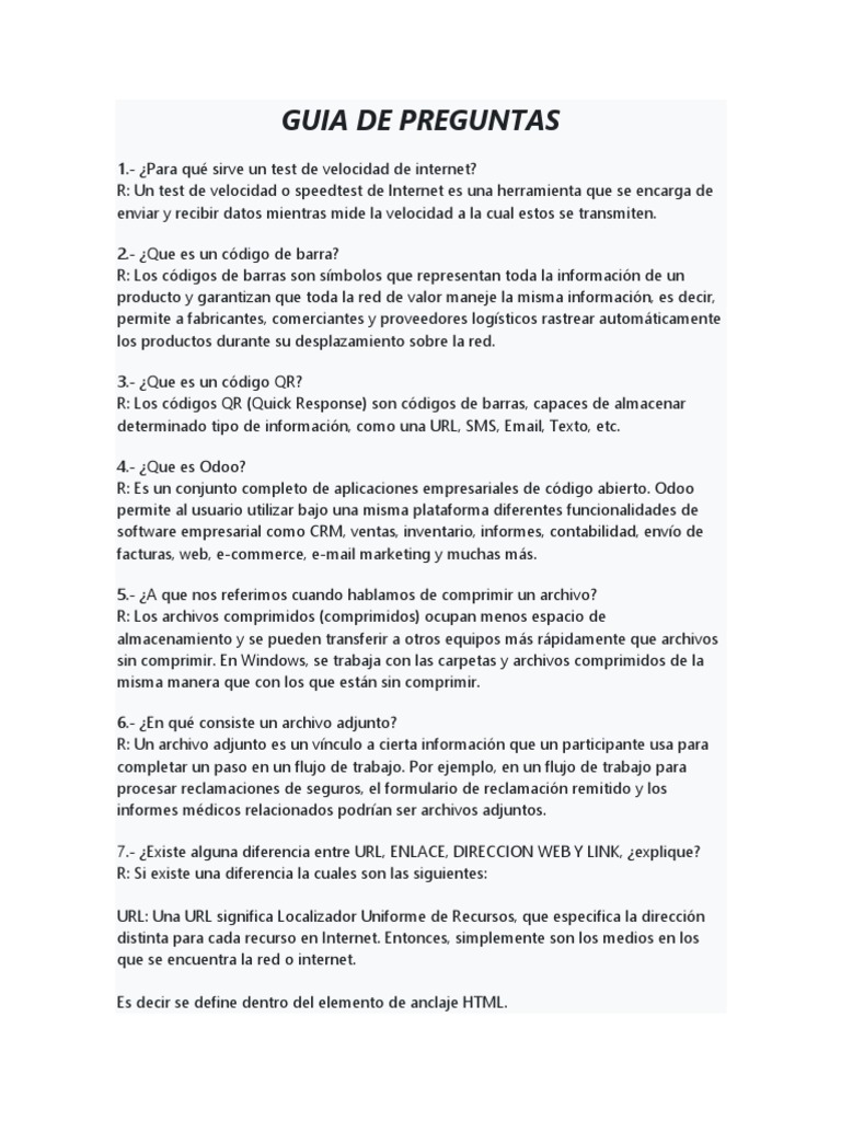 Guia de Preguntas | PDF