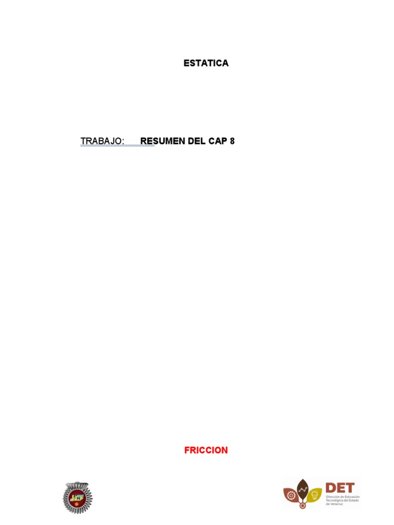 ESTATICA Resumen Cap 8 | PDF