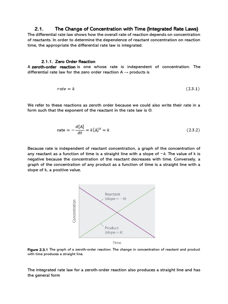 Chemical Kinetics Lesson 4 Notes - Integrated Rate Laws | PDF