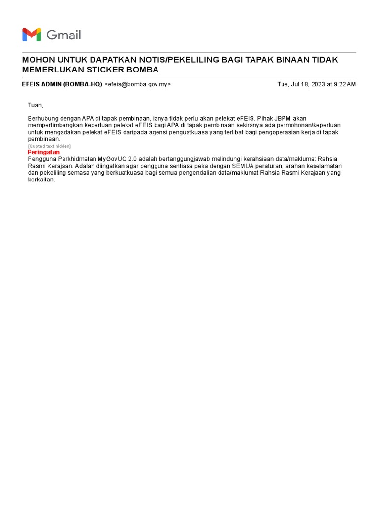 Efeis Non-Requirement For Workplace R1 | PDF