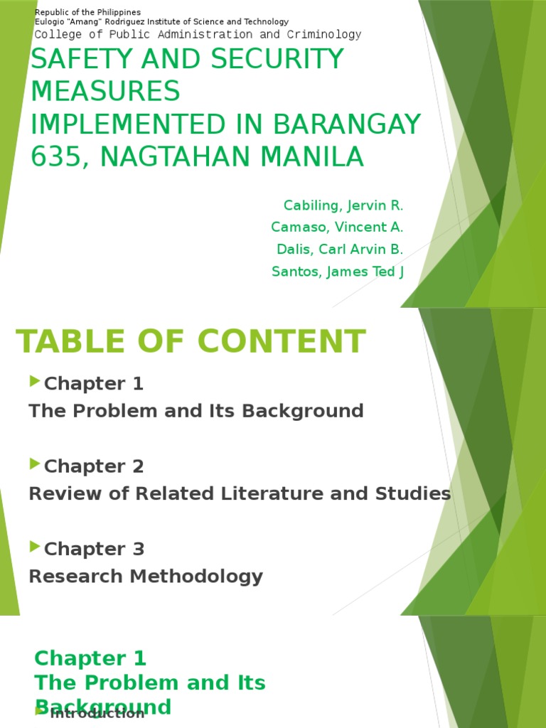 1ppt1 Safety and Security Measures | PDF