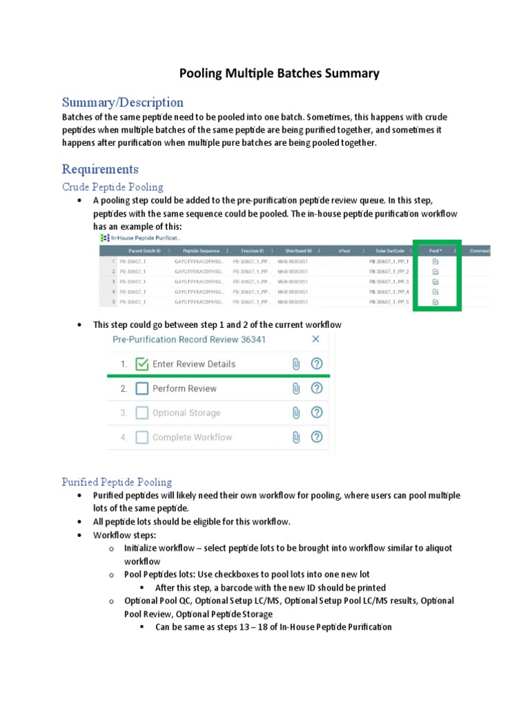 Pooling Multiple Batches Summary | PDF