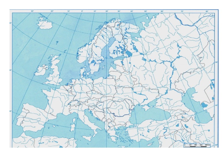 Evropa Mapa Hranice Reky Barevna | PDF