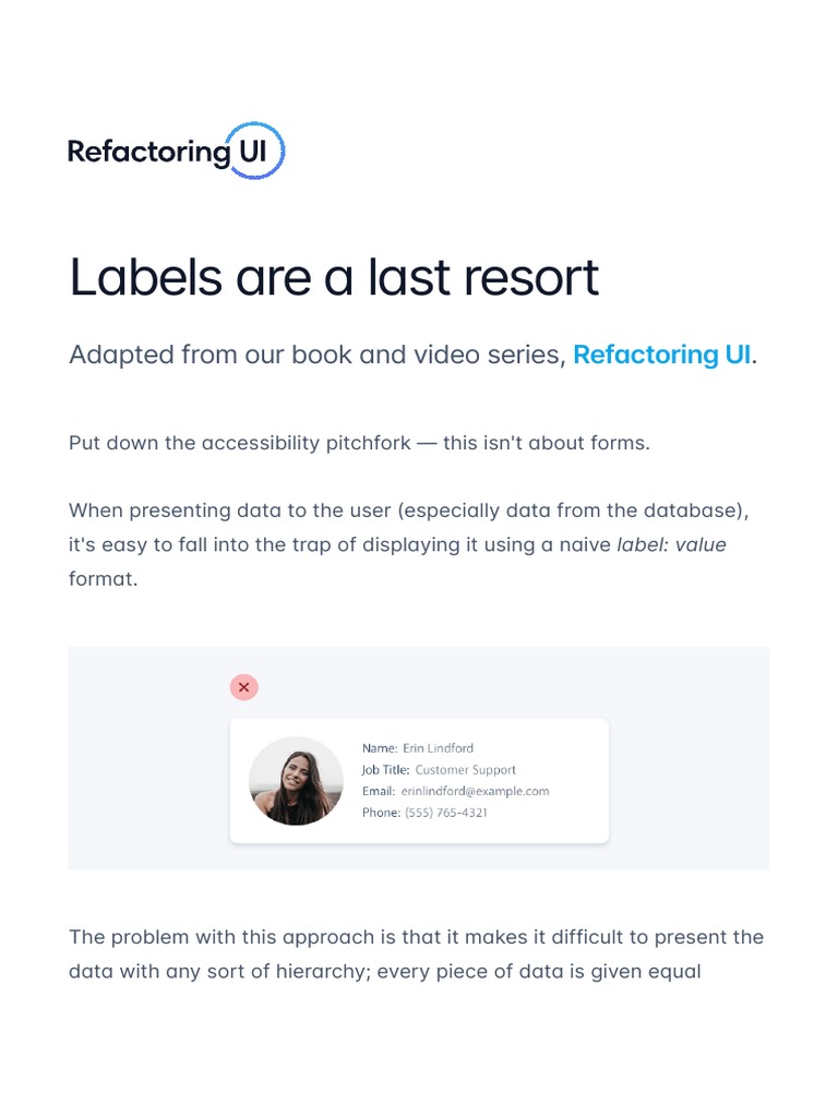 Labels - UI UX | PDF