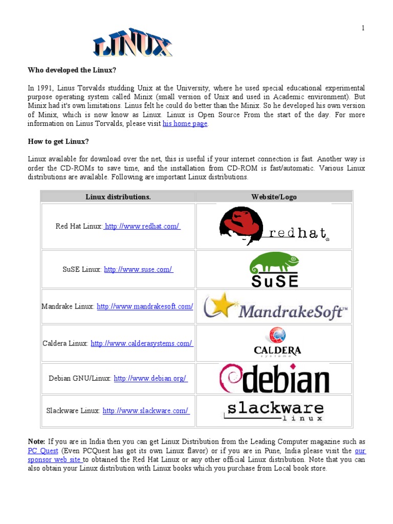 Notes of Unix | PDF | Linux | Linux Distribution