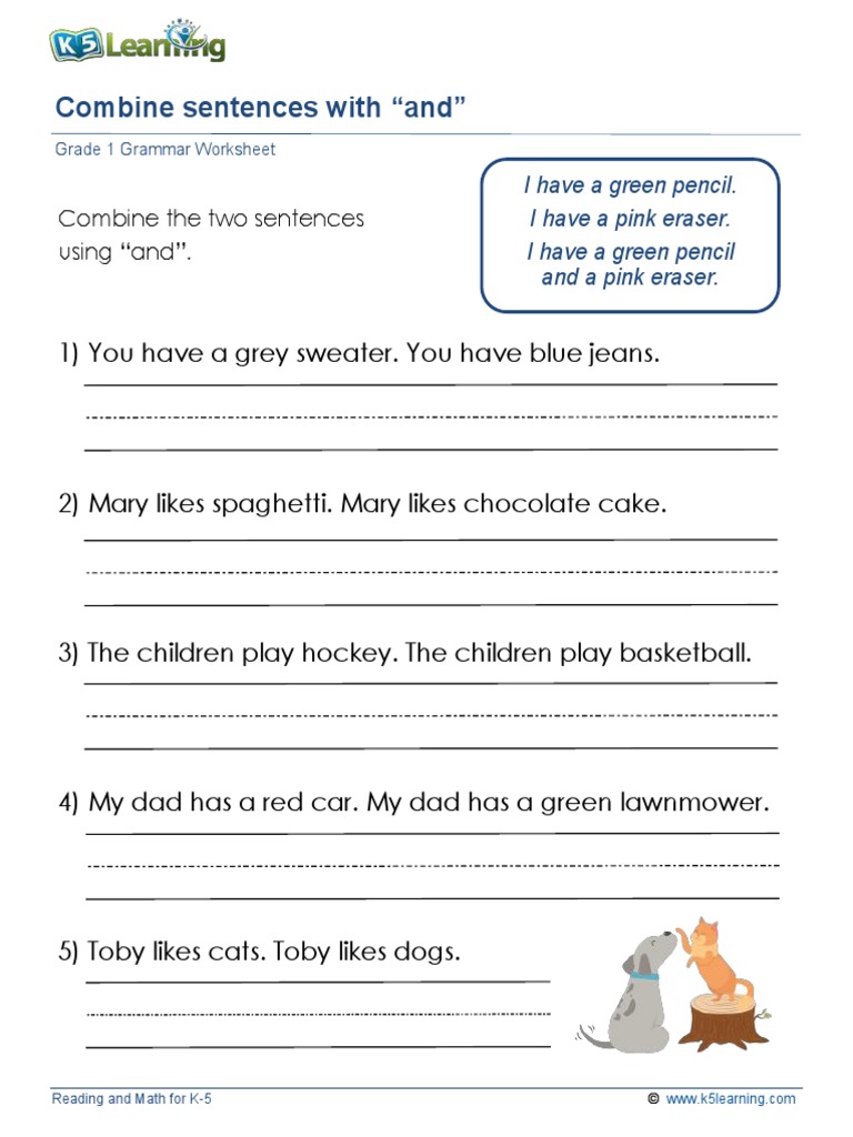 Grade 1 Conjunctions and A | PDF