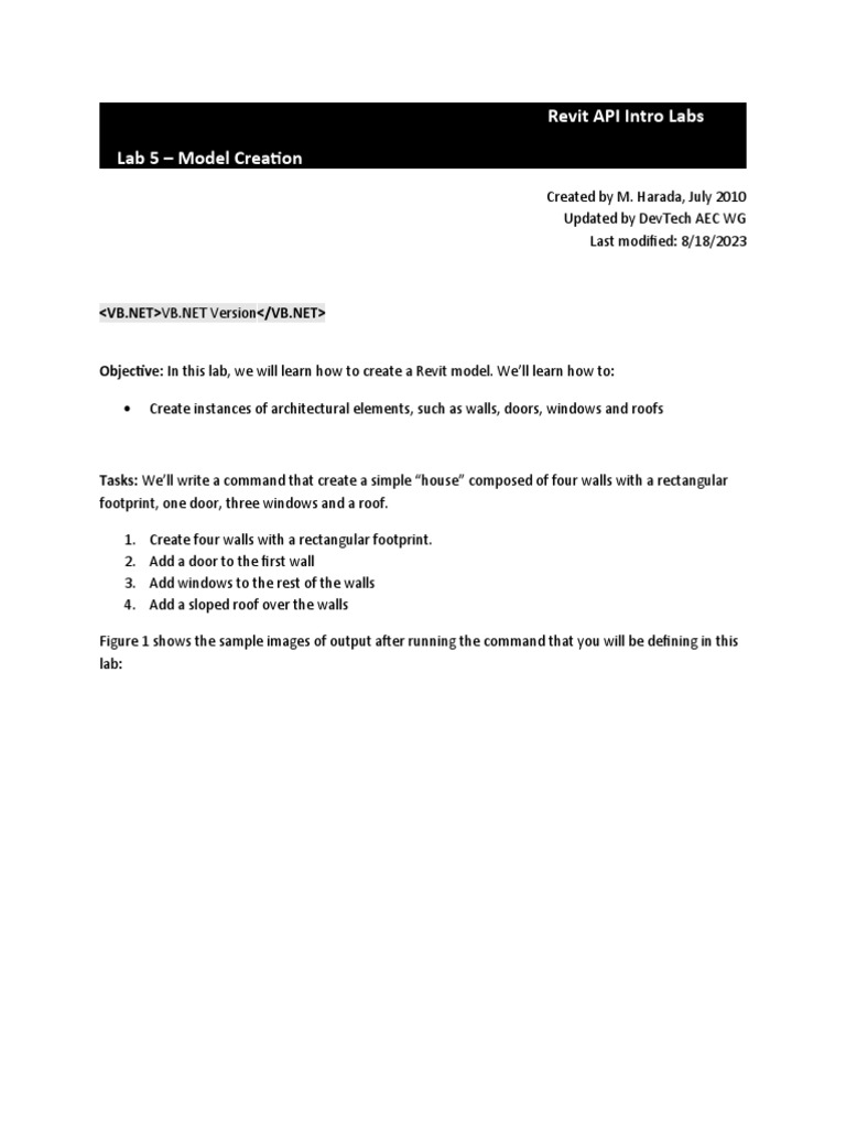 Revit Intro Lab5 - ModelCreation | PDF