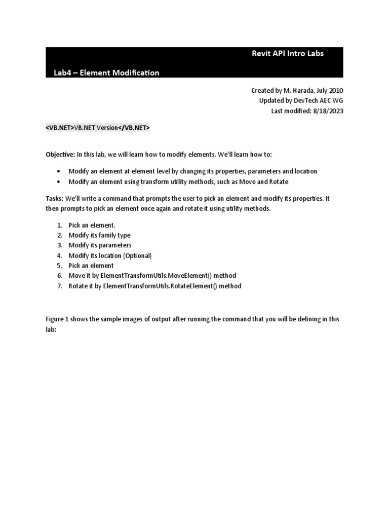 Revit Intro Lab4 - Element Modification | PDF