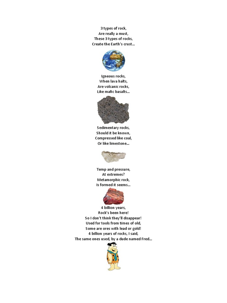 3 Types of Rock Poem | PDF