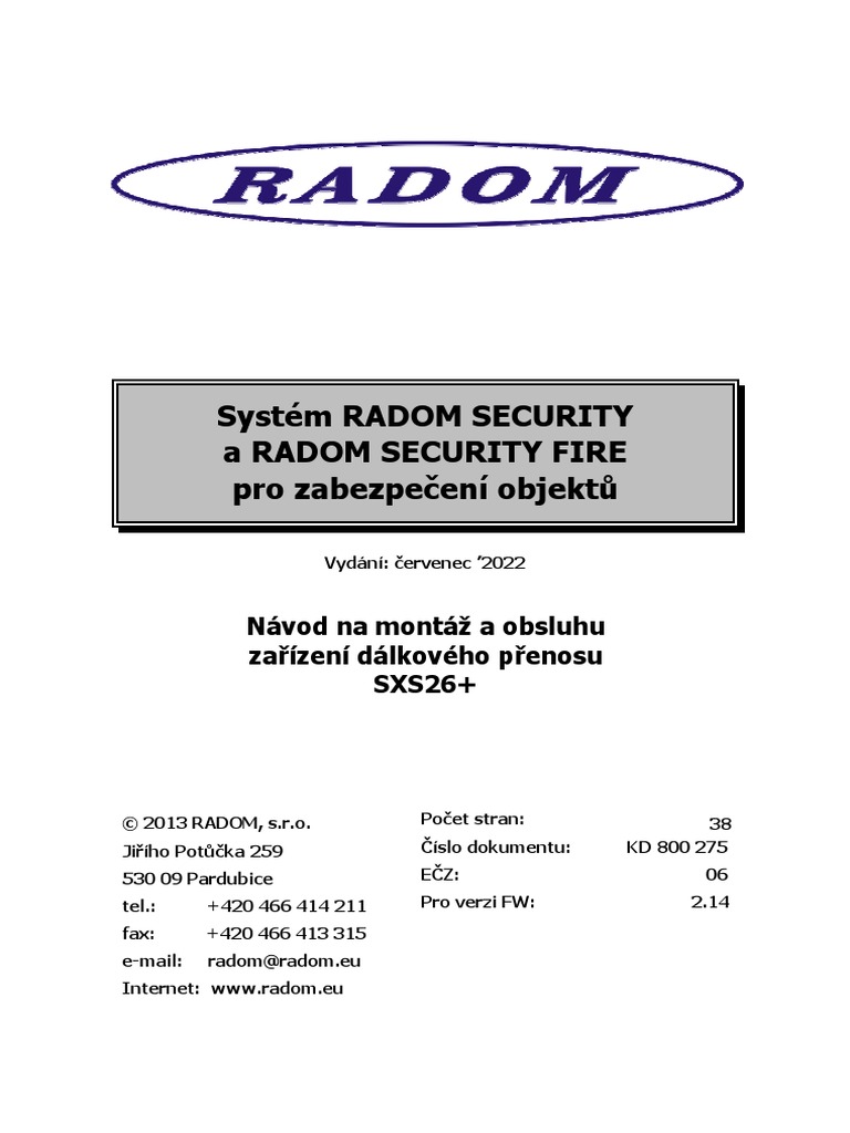KD 800 275 - SXS26 Plus-Navod Na Mont A Obsluhu ZDP | PDF