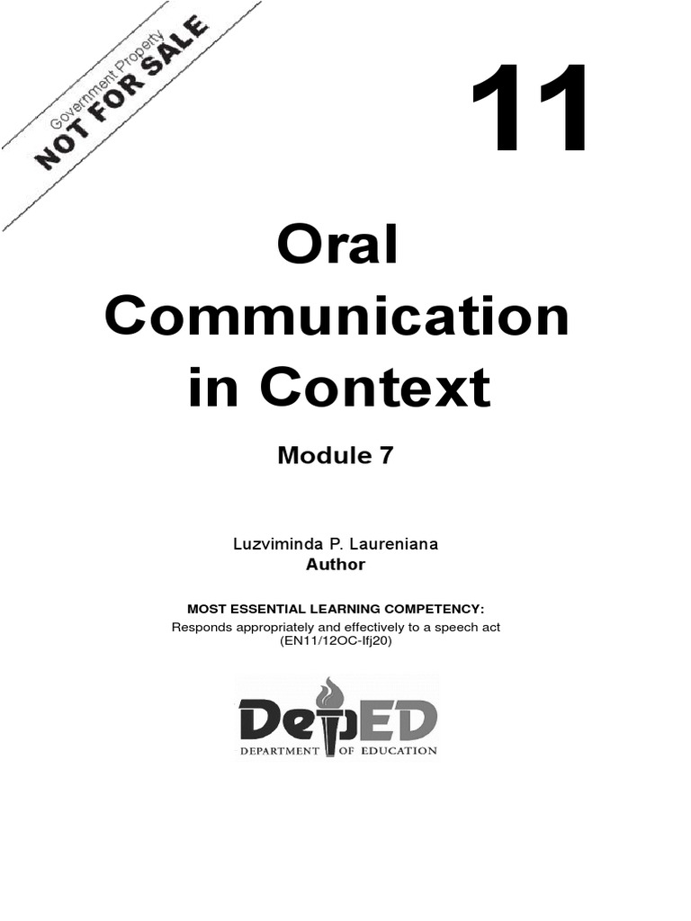 English Oral Communication Week 7 | PDF | Language Arts & Discipline ...