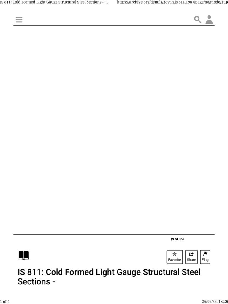 IS 811 - Cold Formed Light Gauge Structural Steel Sections - Bureau of Indian Standards - Free ...