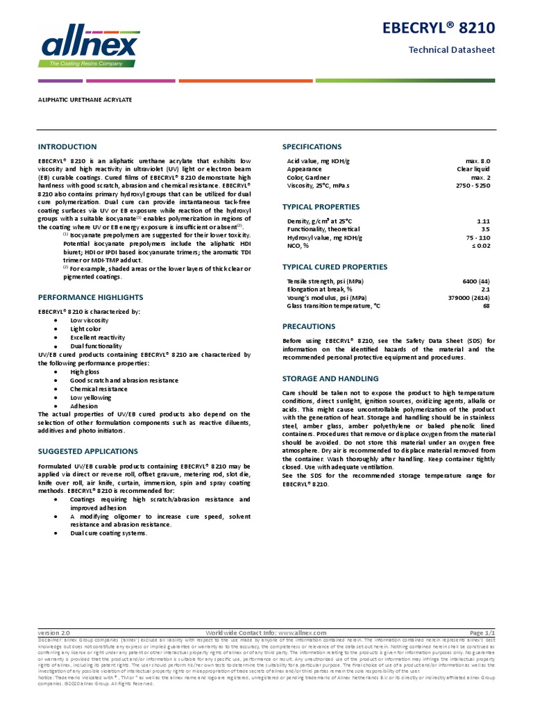 EBECRYL-8210_EN_A4 | PDF