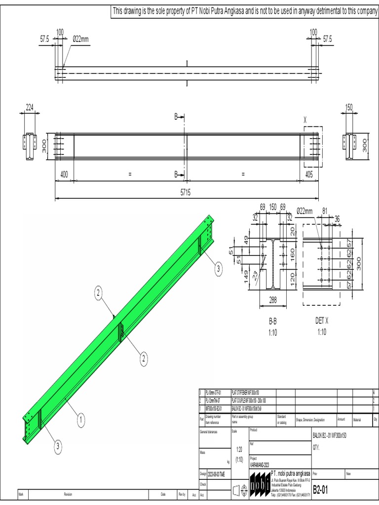 05 BALOK B2 WF300x150 - Tahap 1 R0 7-Aug-2023 | PDF