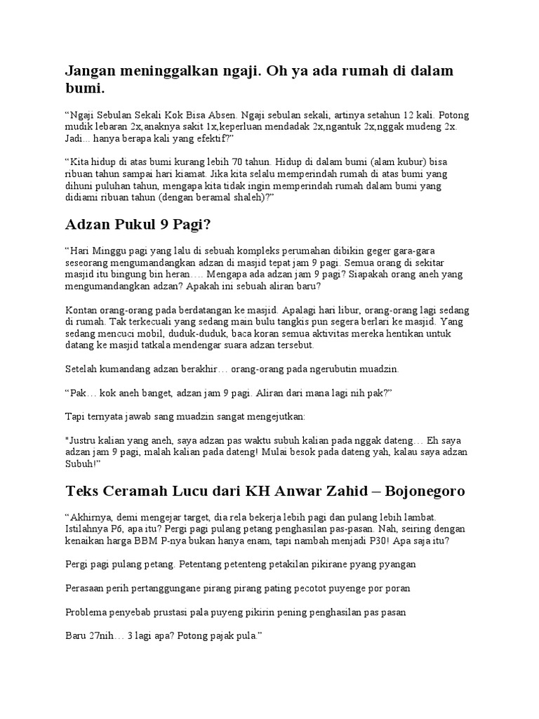 Ceramah Lucu | PDF | Griya & Taman