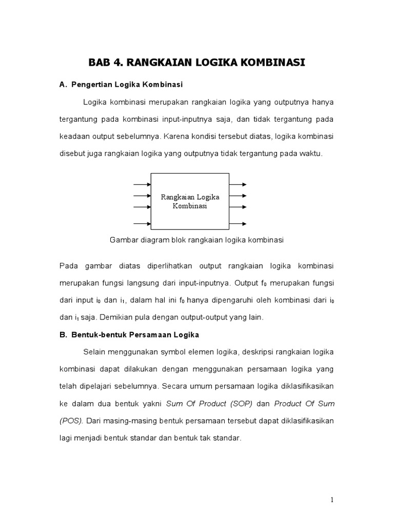 Bab-4.Rangkaian Logika Kombinasi | PDF