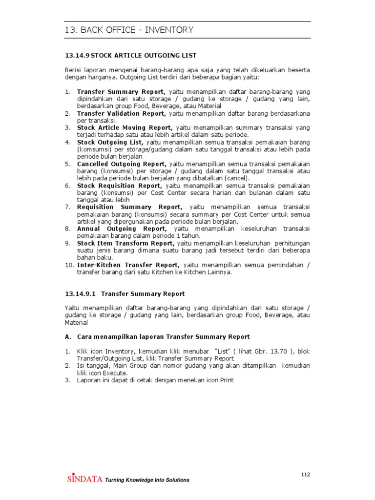 Manual VHP System - InventoryReport2 - 13d | PDF