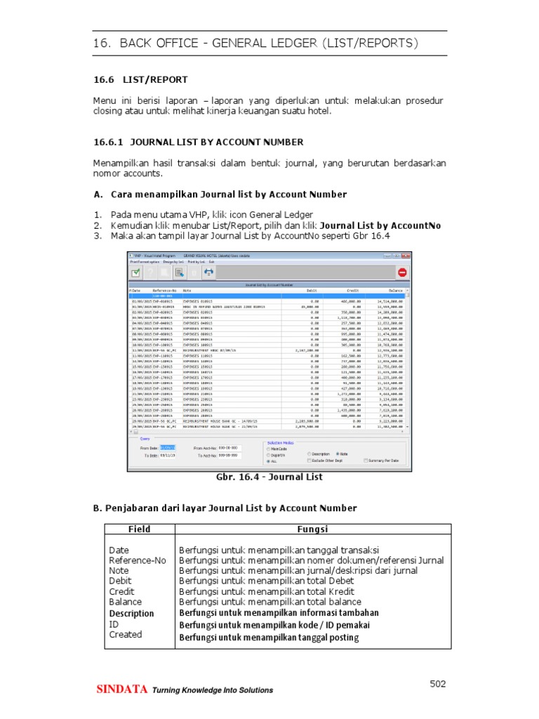 Manual VHP System - General - Ledger - Report - 16b | PDF