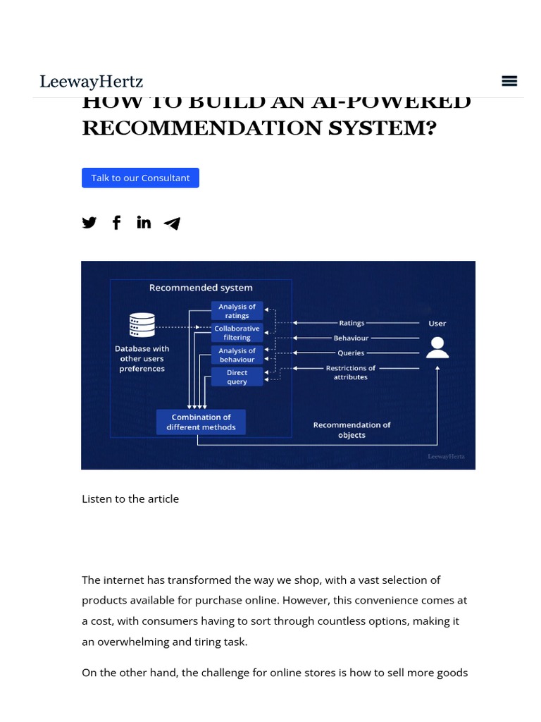 How To Build An AI-powered Recommendation System | PDF