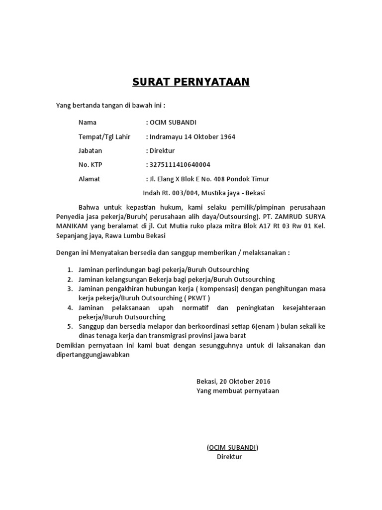 R. Surat Pernyataan Umum | PDF