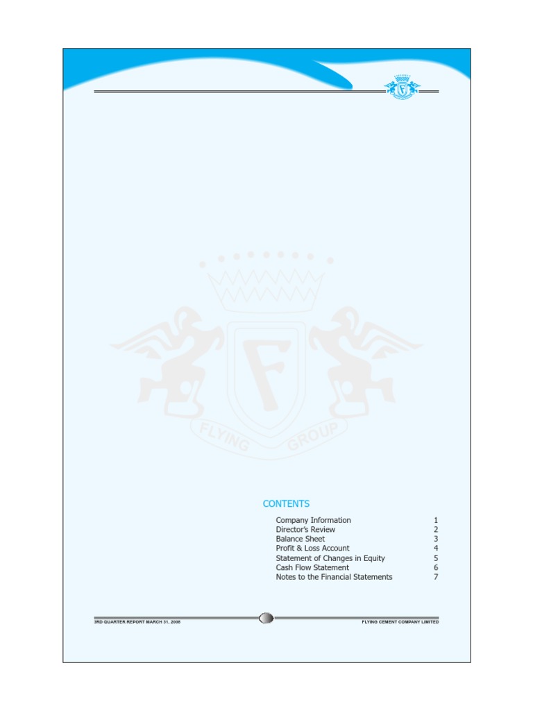 Flying Cement Q3 Financial Report 2008 | PDF