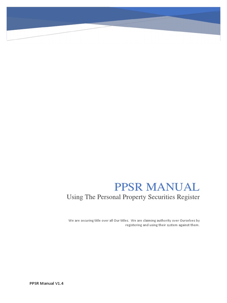 PPSR Manual V1.4 | PDF
